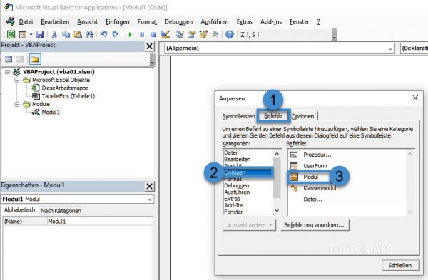 Excel VBA Module schneller hinzufügen – TOPTORIALS
