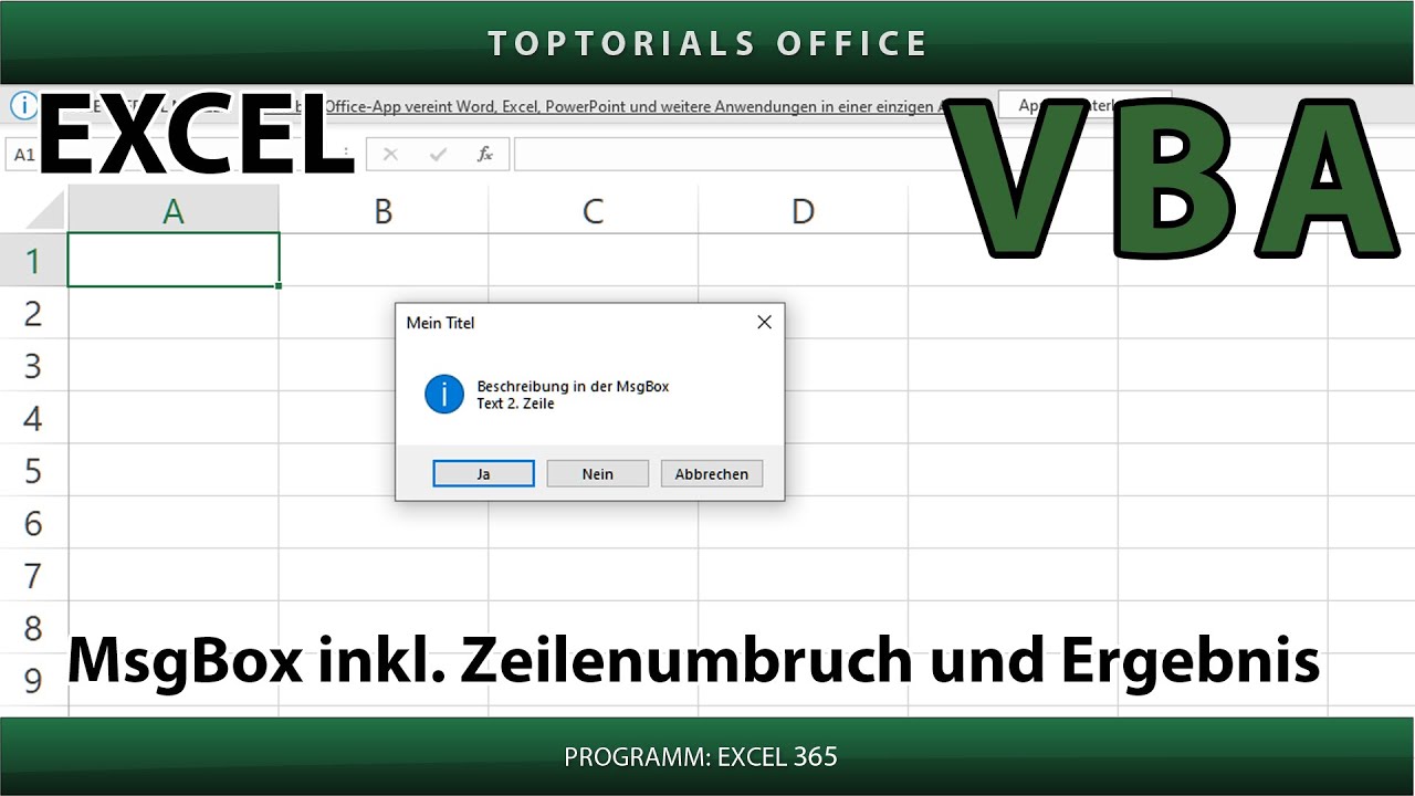 MsgBox in Excel VBA - TOPTORIALS