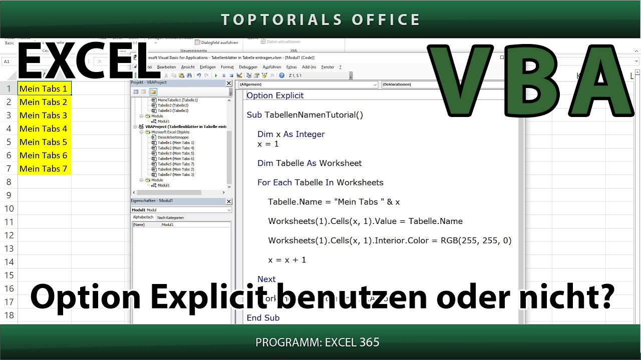 Option Explicit benutzen oder nicht in Excel VBA - TOPTORIALS