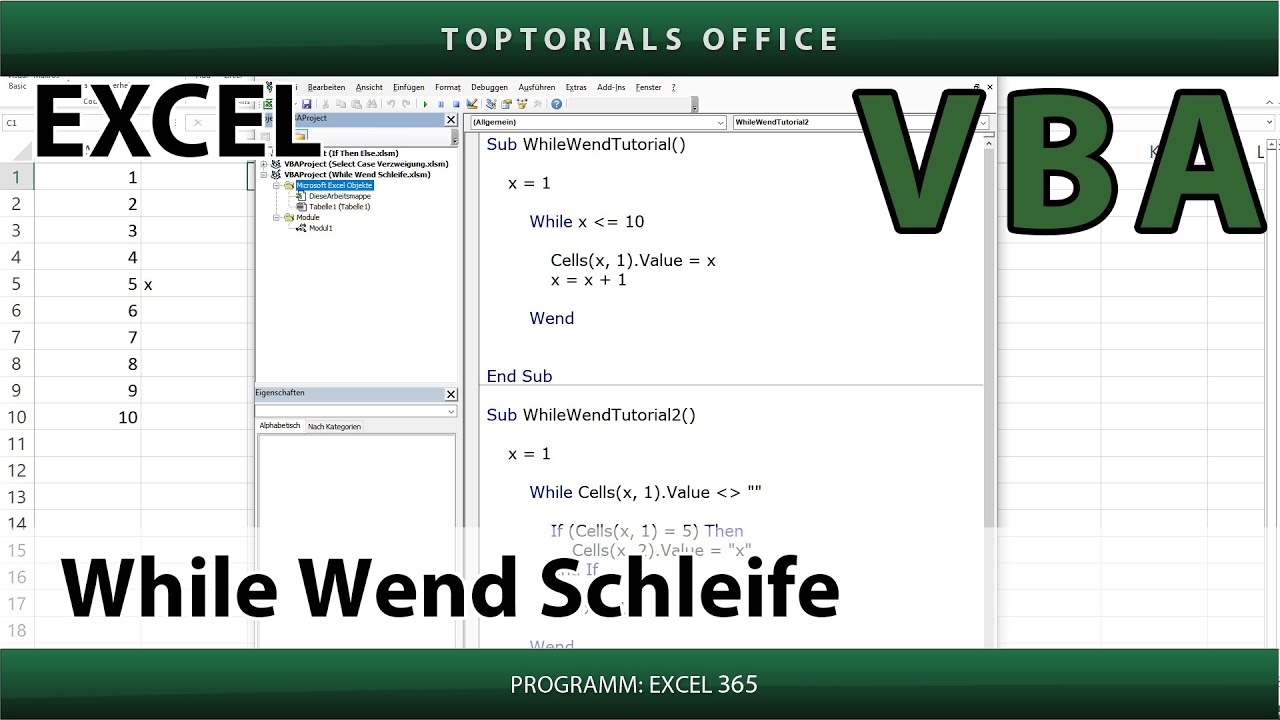 While Wend Schleife in Excel VBA - TOPTORIALS